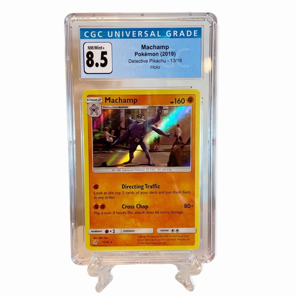 Pokemon | Toys | Pokmon Card Detective Pikachu Cgc Graded Holo Machamp ...